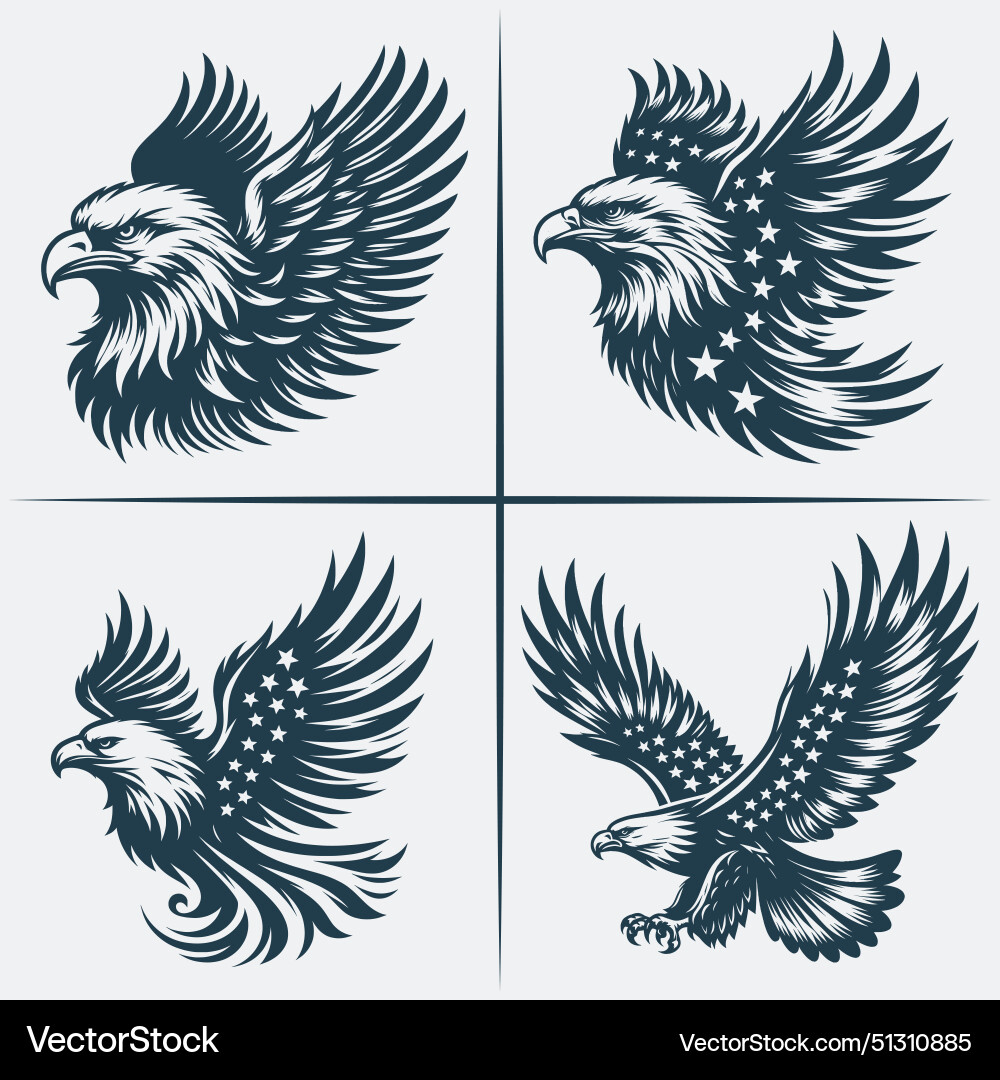 Eagle silhouette svg file Royalty Free Vector Image