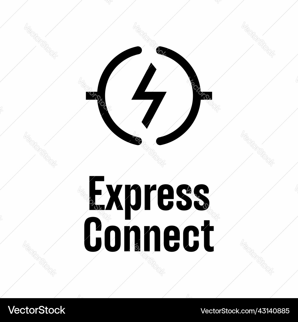 Express connect information sign Royalty Free Vector Image