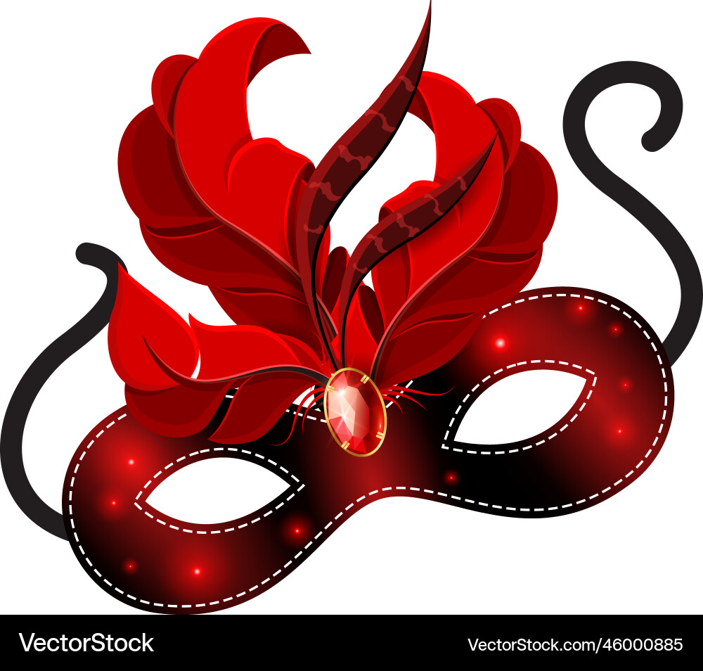 Festive red mask composition Royalty Free Vector Image