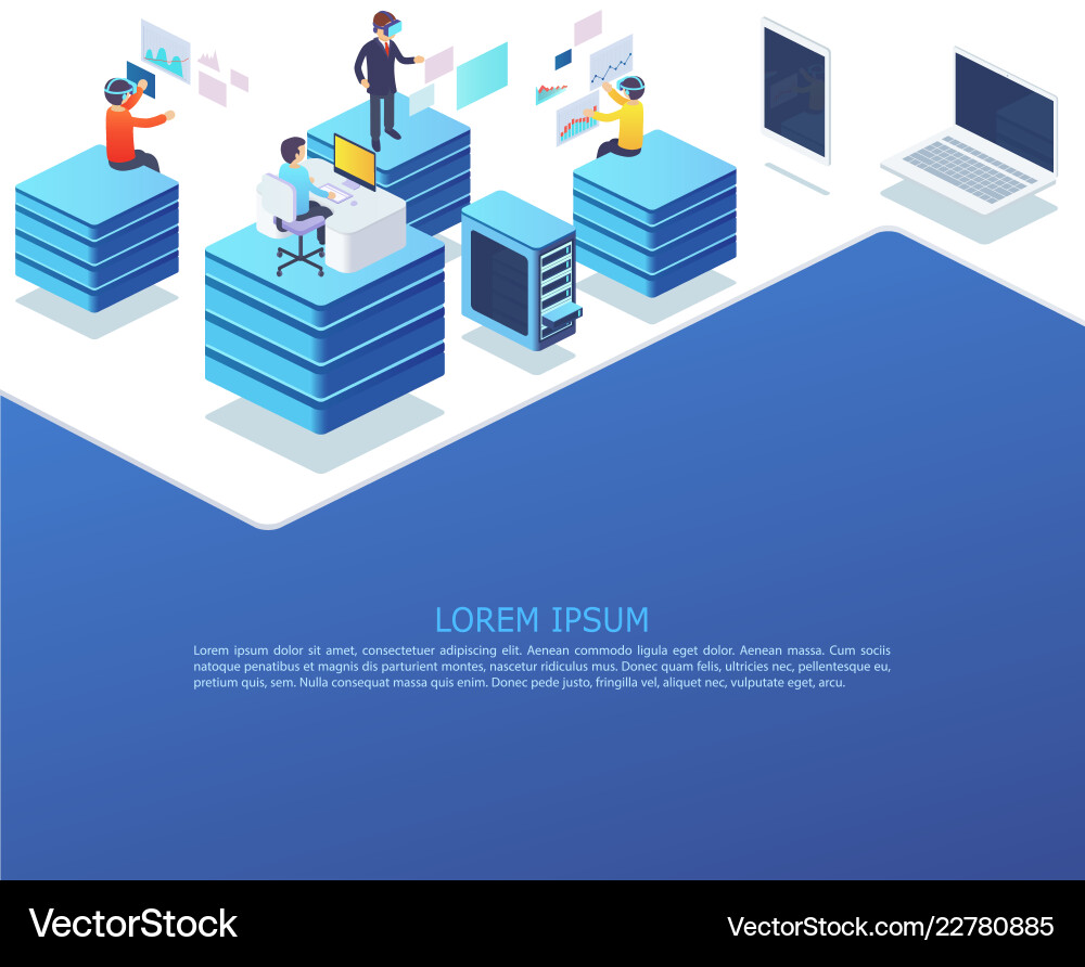 Group of business people working using digital Vector Image