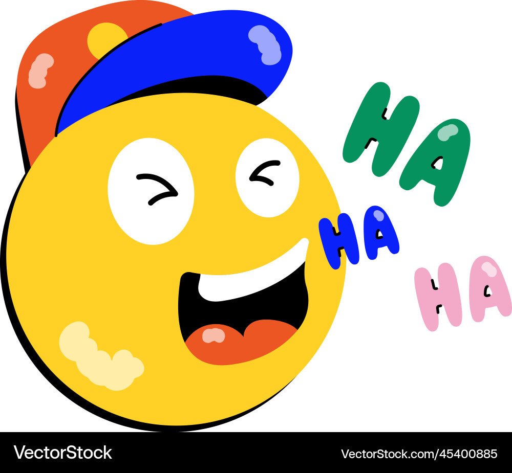Laugh emoji Royalty Free Vector Image - VectorStock