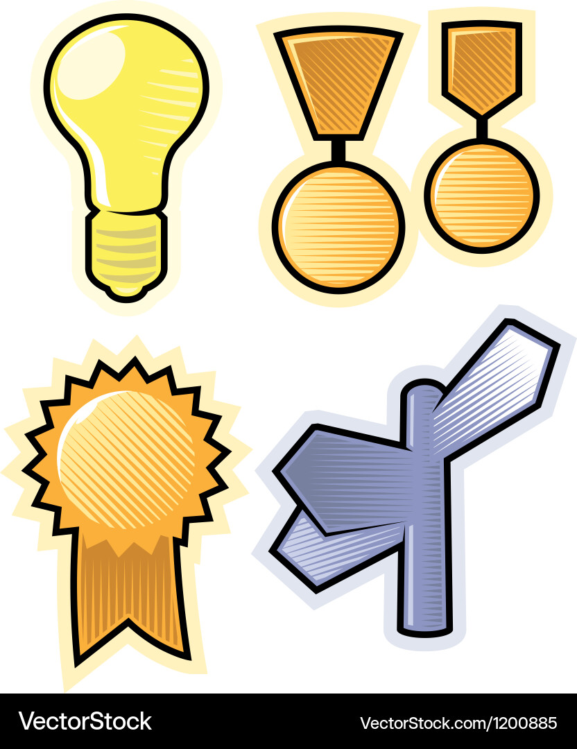 Objects of business symbols Royalty Free Vector Image