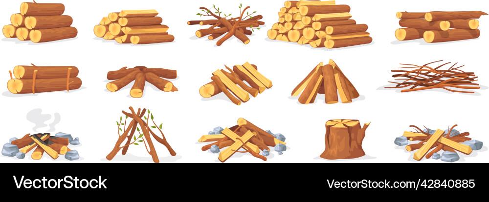 Rustic Woodpile Stack Royalty Free Vector Image
