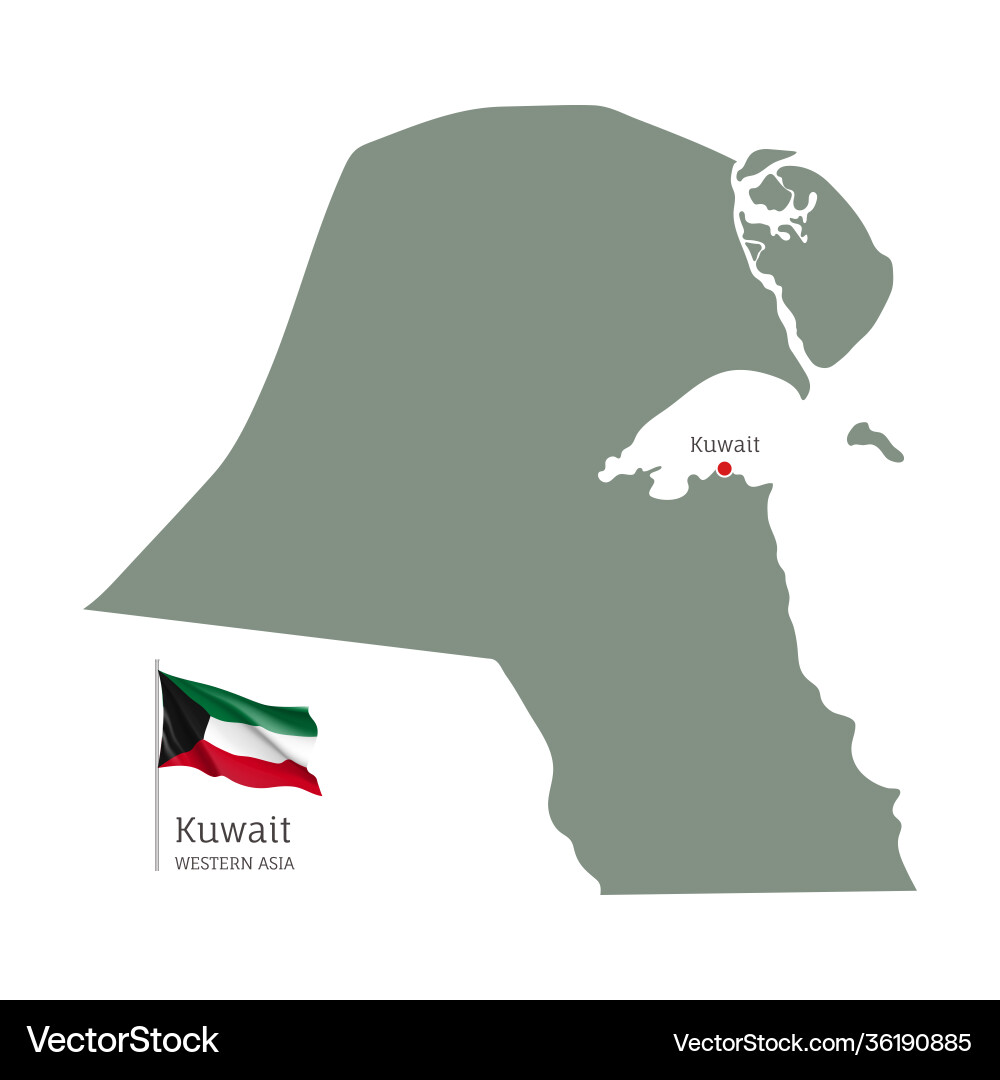 Silhouette kuwait country map Royalty Free Vector Image
