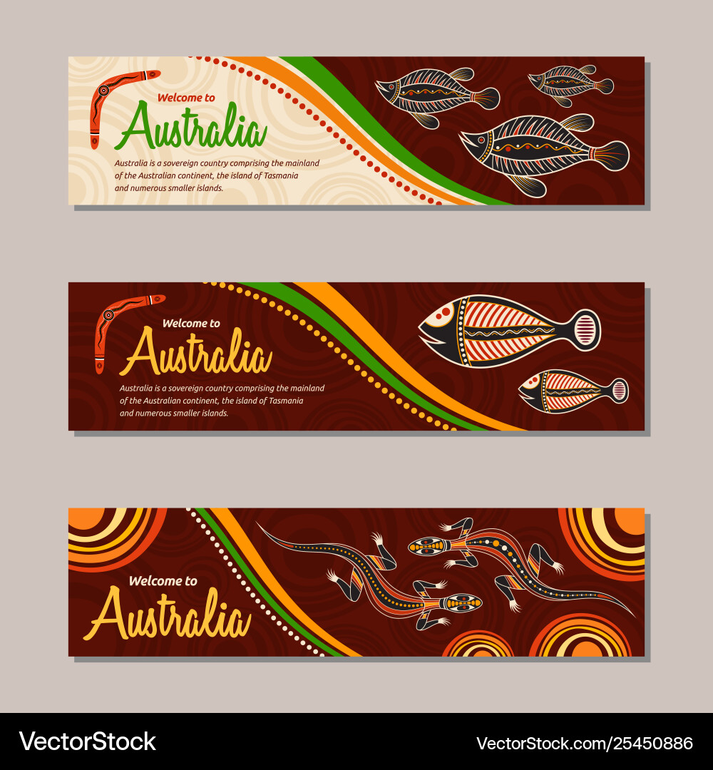 Aboriginal Australian Banner Royalty Free Vector Image