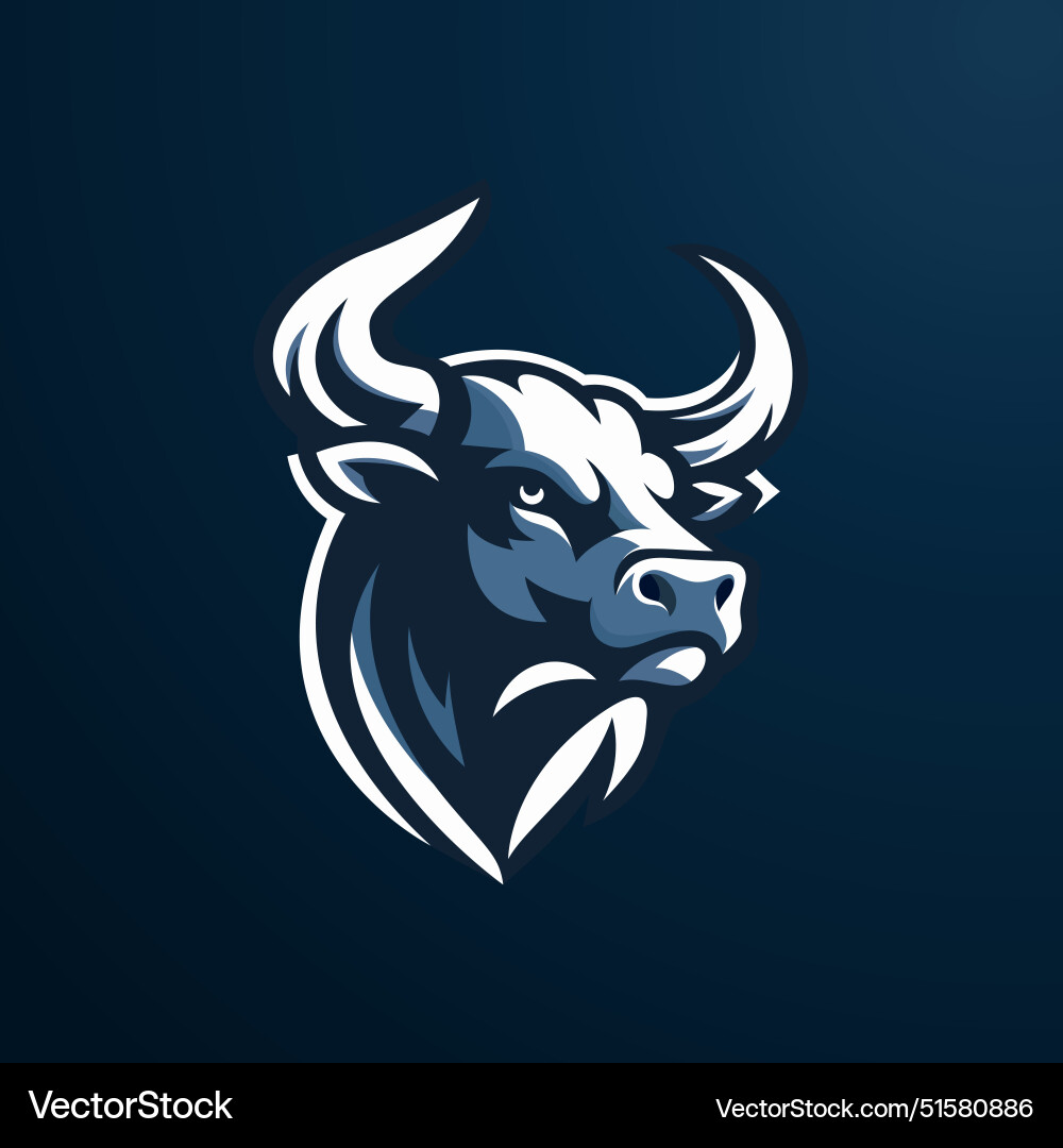 Black bull head of geometric shapes and sharp Vector Image