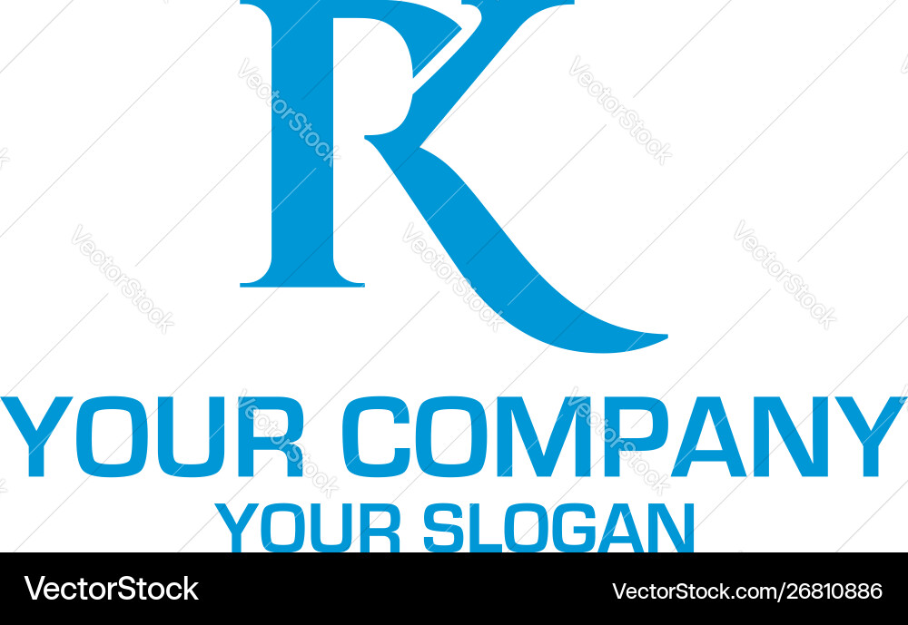 Blue rk logo design Royalty Free Vector Image - VectorStock