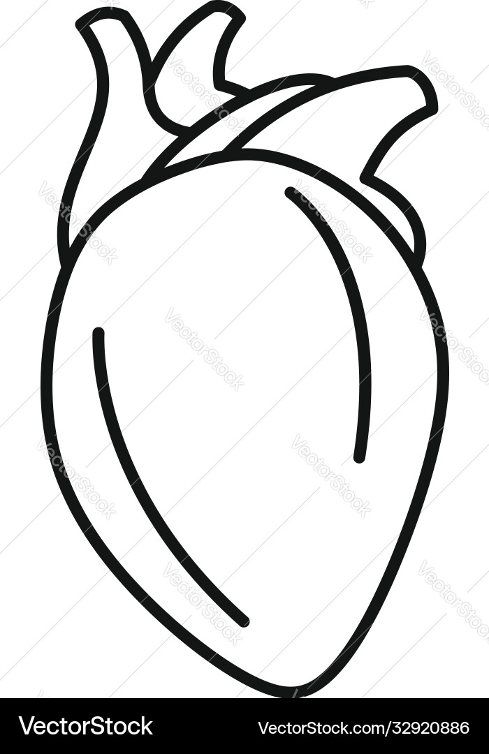Body human heart icon outline style Royalty Free Vector