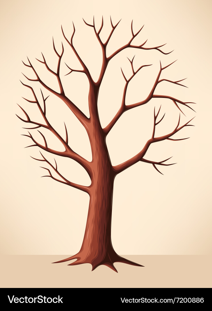 Brown Tree Silhouette Royalty Free Vector Image