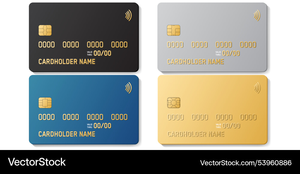 Credit plastic card with emv chip contactless Vector Image