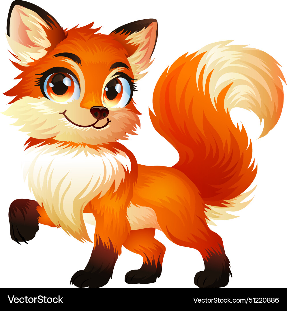 Cute smiling fox baby animals cartoon Royalty Free Vector