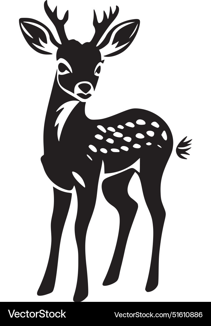 Deer - black and white Royalty Free Vector Image