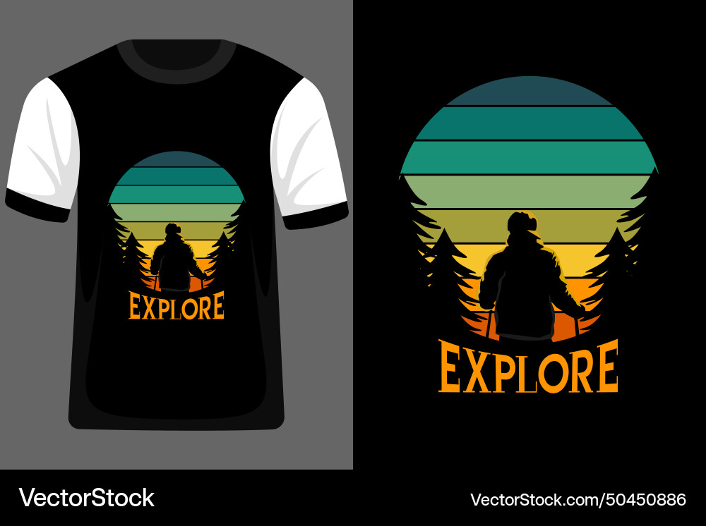 Explore retro vintage t shirt design Royalty Free Vector