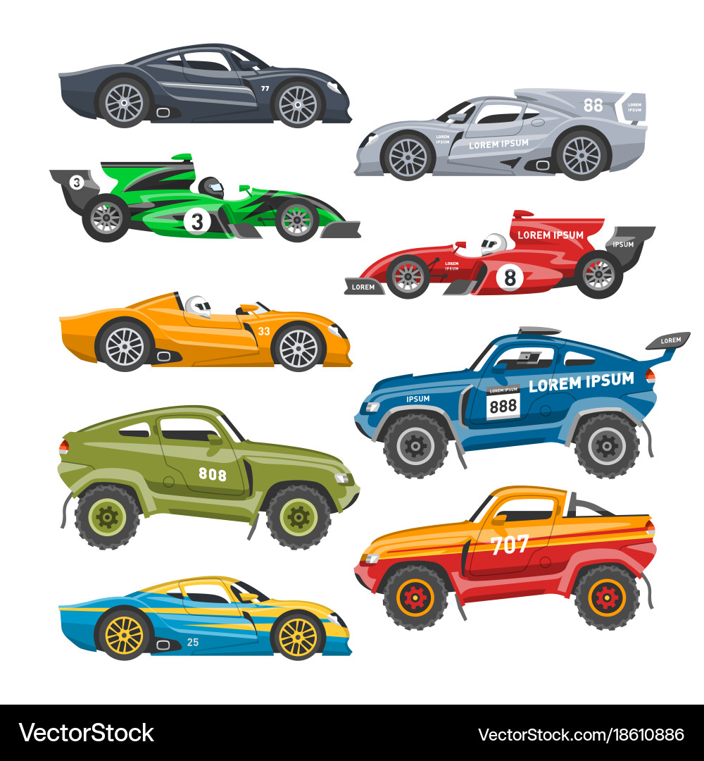 Fast Rally Car Speed Racing Royalty Free Vector Image