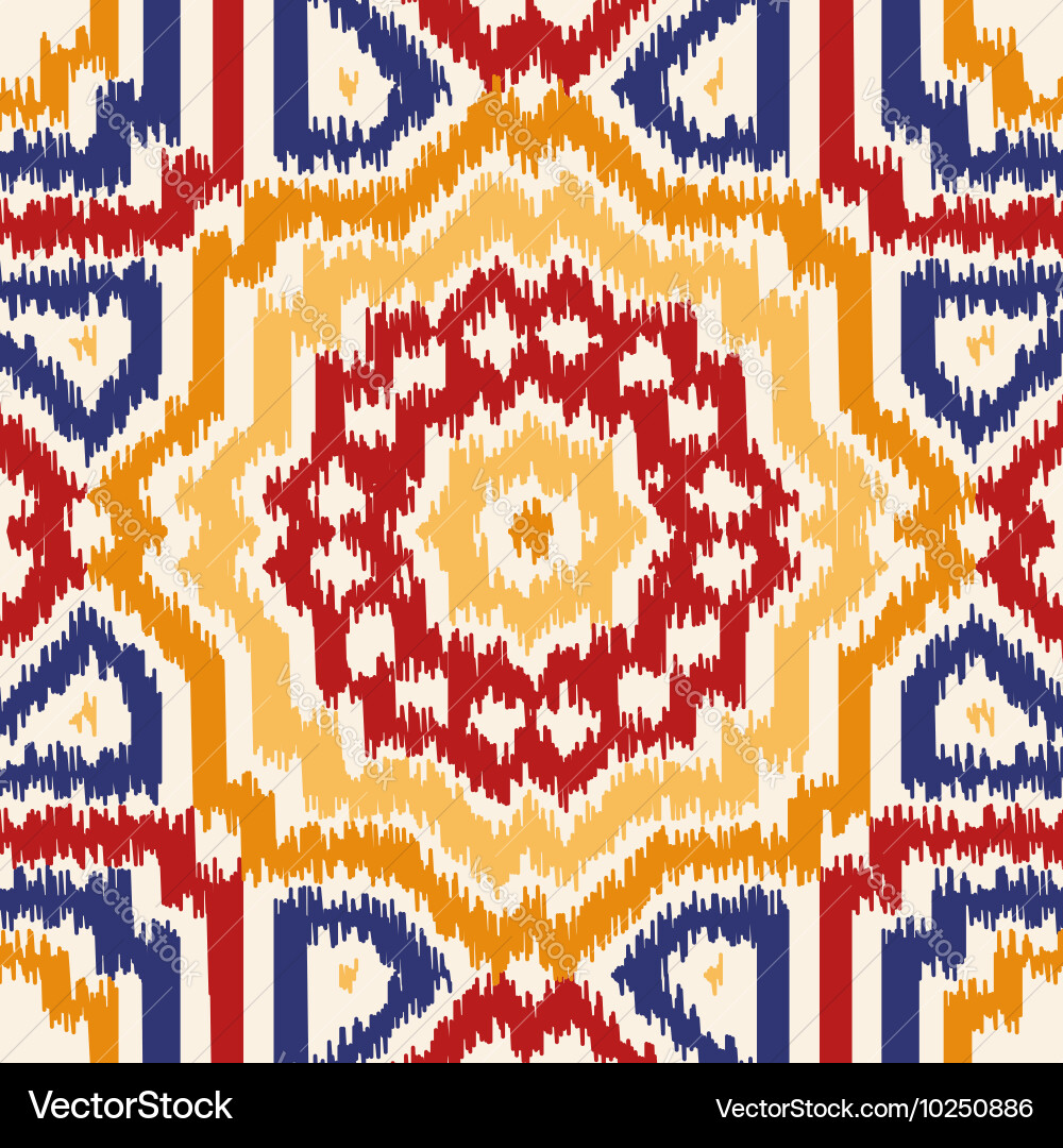 Ikat Geometric Pattern Fabric Royalty Free Vector Image