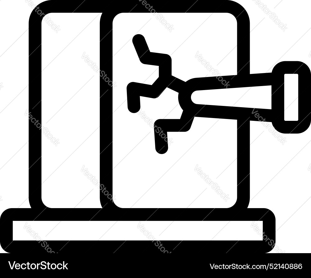 Laser engraving machine working on metal object Vector Image