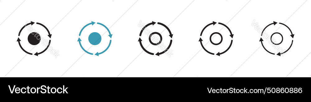 Life cycle icon set circle arrow method symbol Vector Image