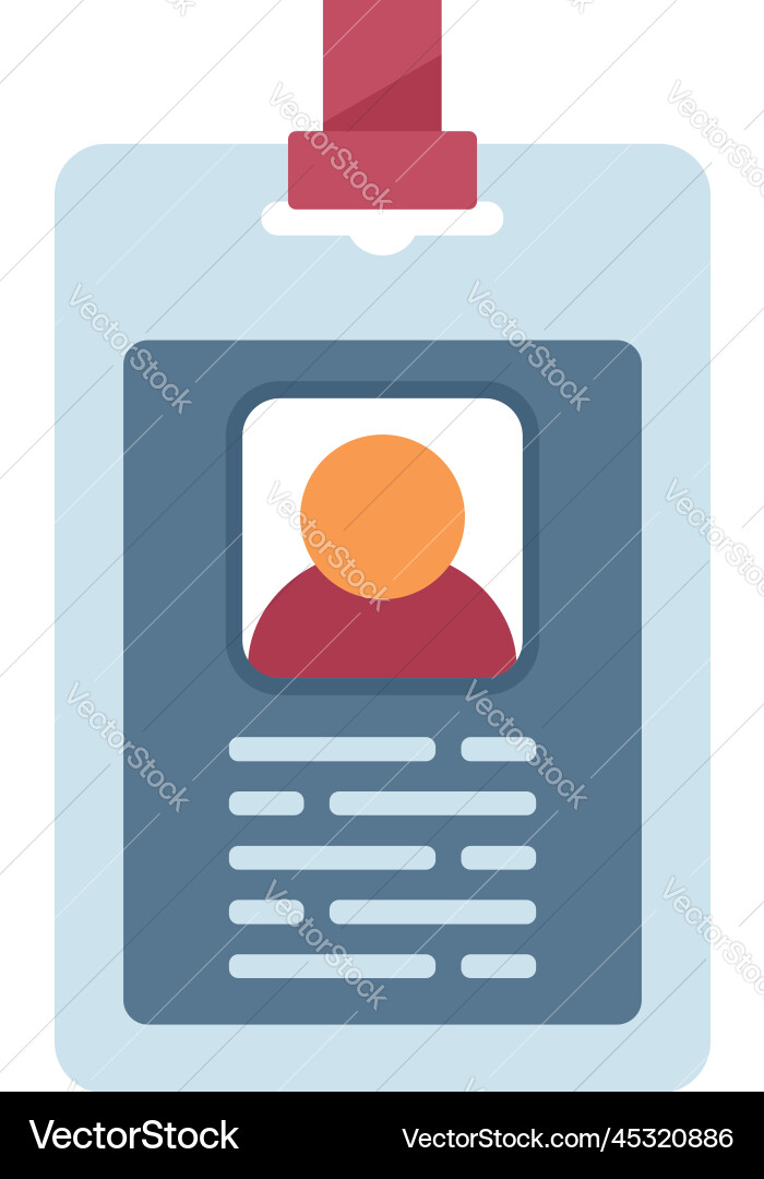 Membership id card icon flat pass template Vector Image