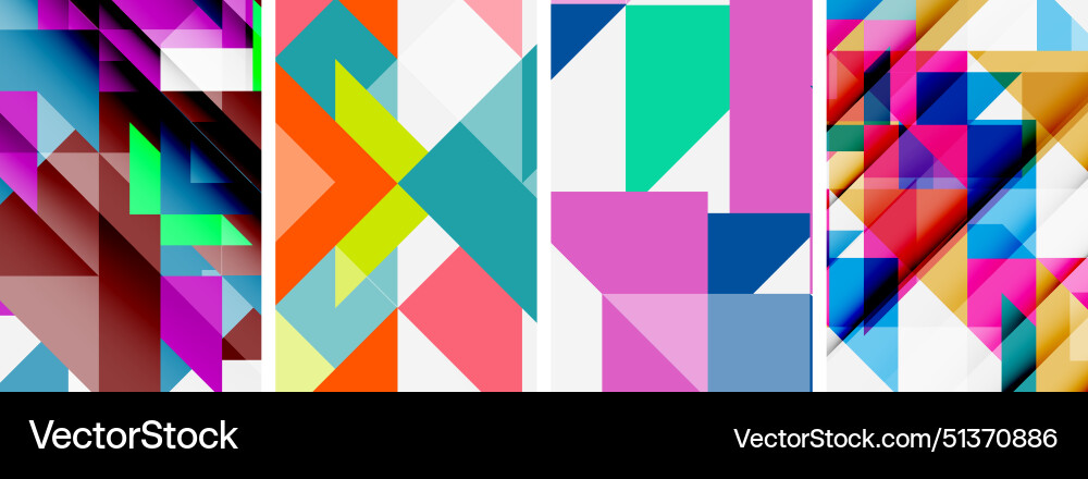 Set of abstract random triangle composition Vector Image