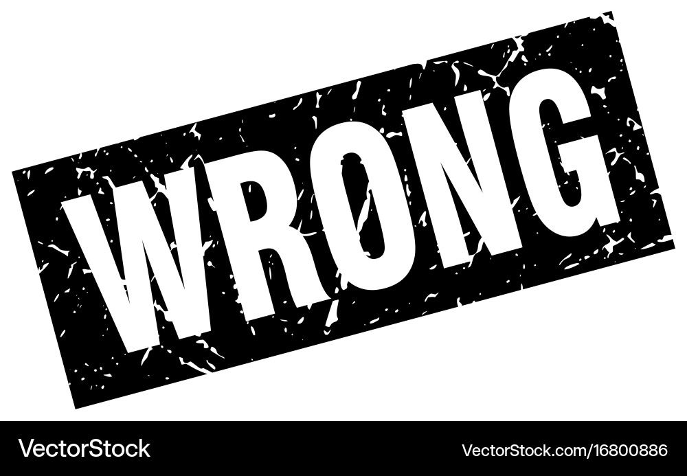Square grunge black wrong stamp Royalty Free Vector Image