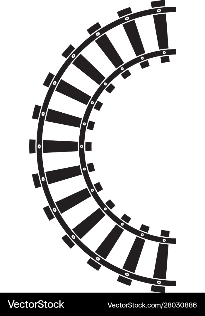 Curved Train Tracks Clipart