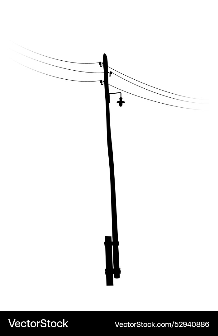 Village lamppost silhouette Royalty Free Vector Image