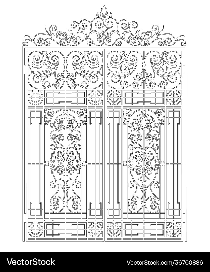 Vintage gate stencil Royalty Free Vector Image