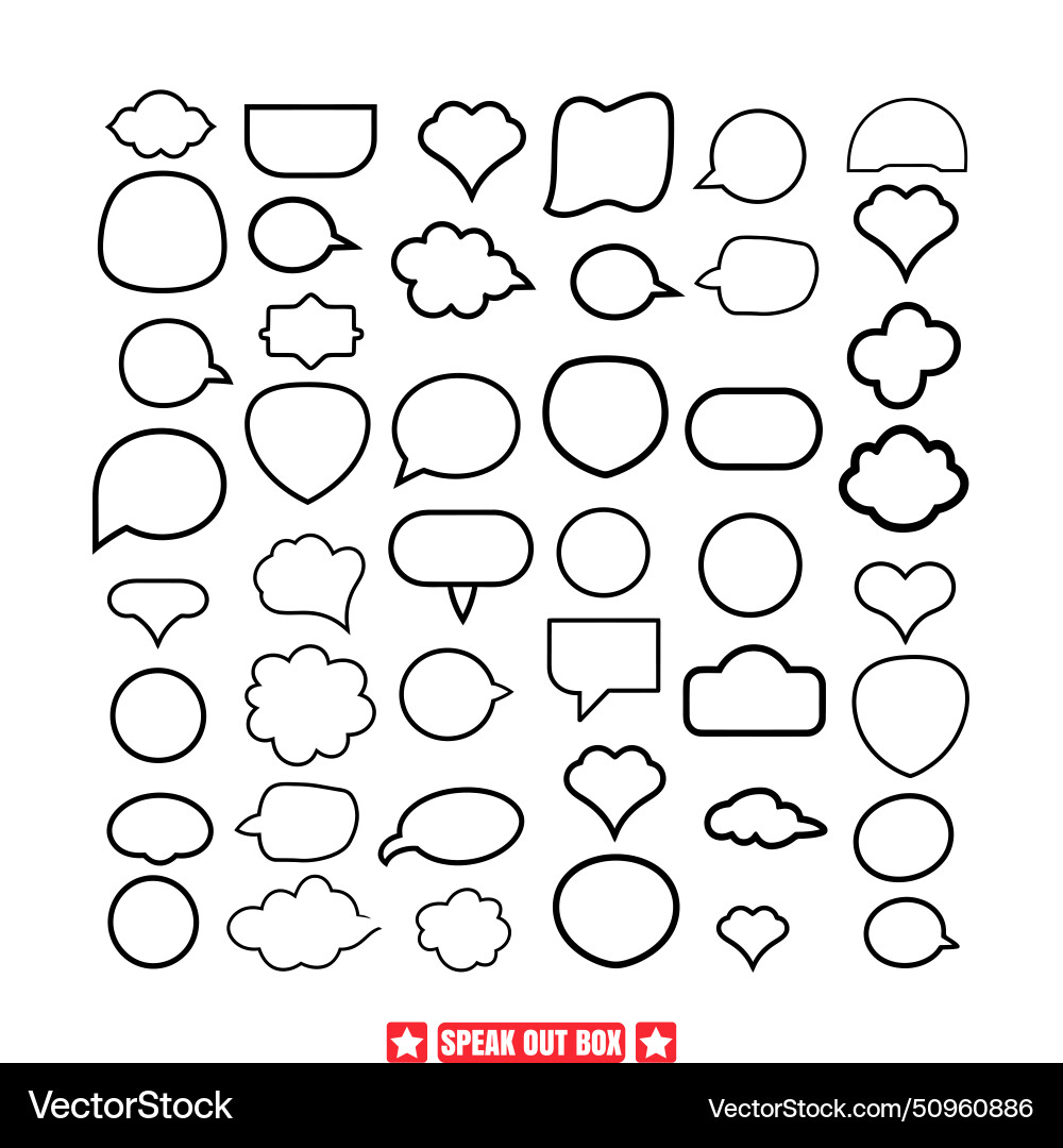 Voice projection essentials speak out box icons Vector Image