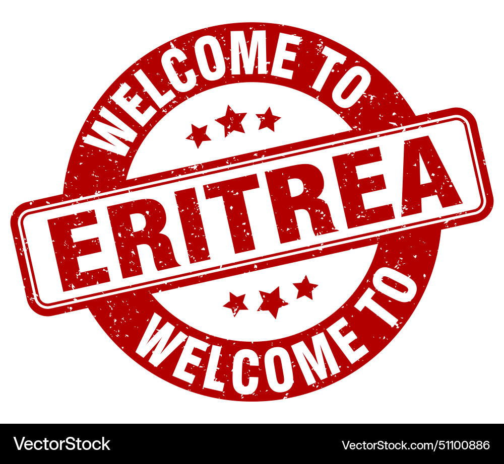 Welcome to eritrea stamp round sign Royalty Free Vector