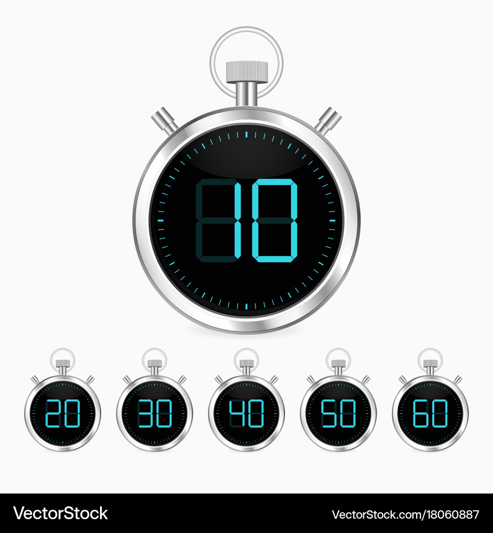 3d realistic stopwatch Royalty Free Vector Image