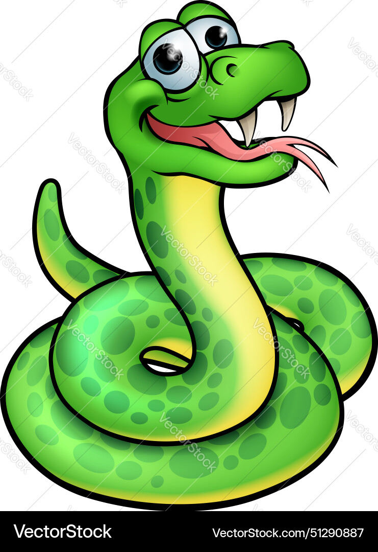 Cartoon snake character Royalty Free Vector Image