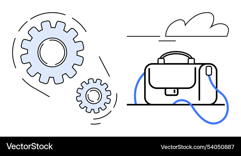 Engineering and business integration with cogs Vector Image