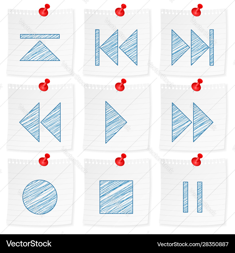 Paper note and drawing media symbol Royalty Free Vector