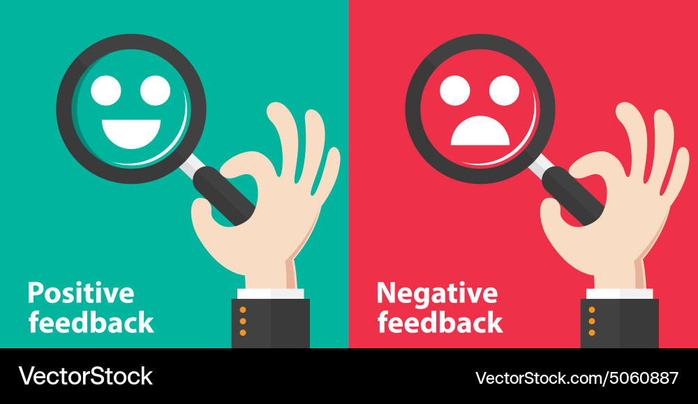 Positive and negative feedback Royalty Free Vector Image