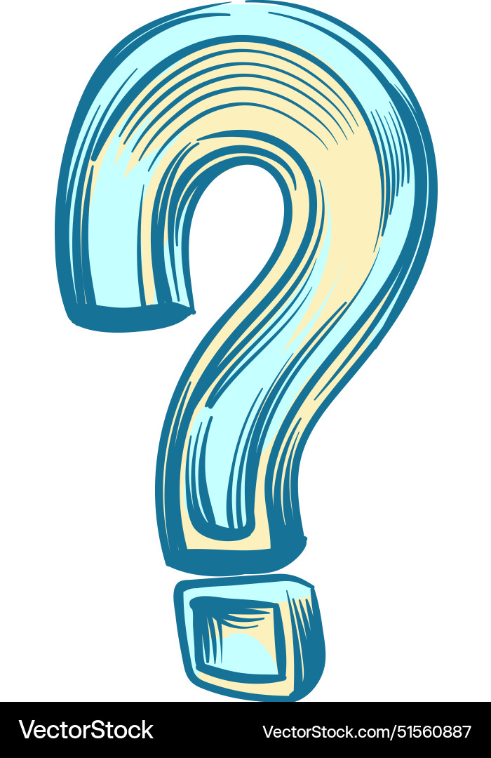 Question mark in color plastic style stylized icon