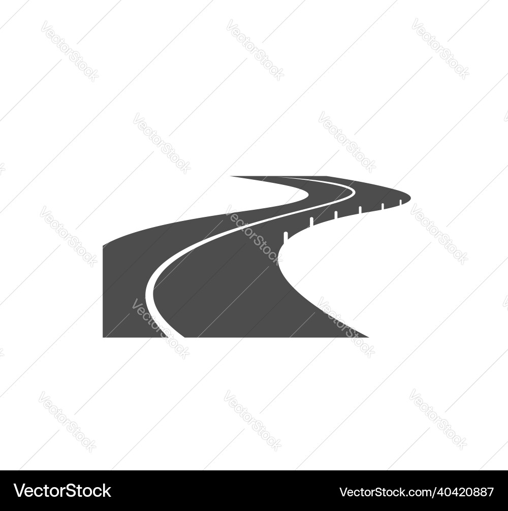 Road pathway highway icon winding way Royalty Free Vector