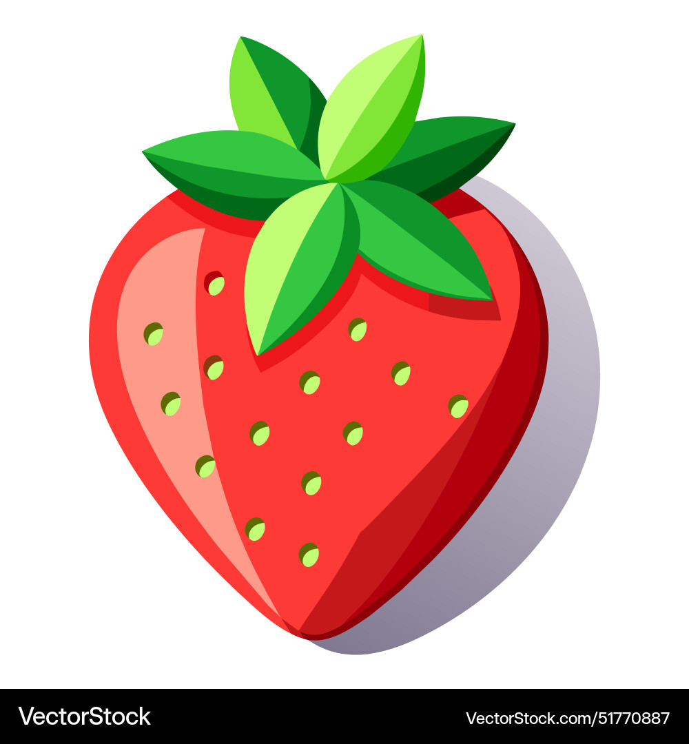 Strawberry 3d isolated flat Royalty Free Vector Image