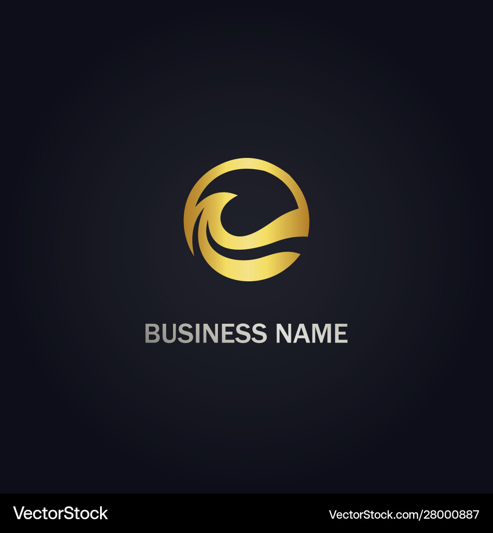 Wave ocean water round logo Royalty Free Vector Image