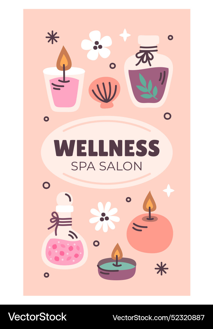 Wellness and spa template design Royalty Free Vector Image