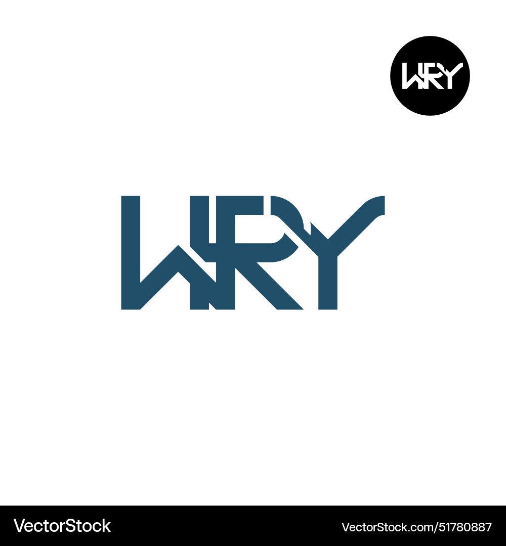 Wry logo letter monogram design Royalty Free Vector Image