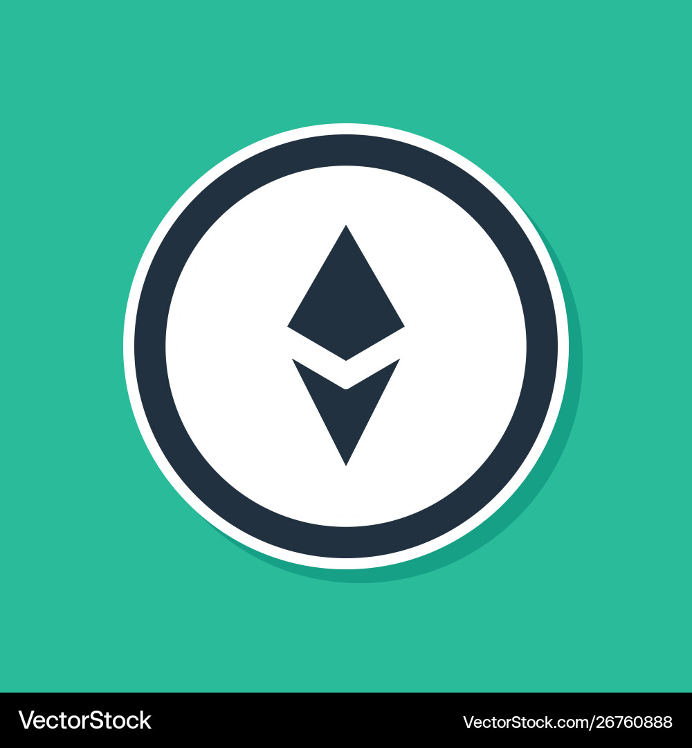 Blue cryptocurrency coin ethereum eth icon Vector Image