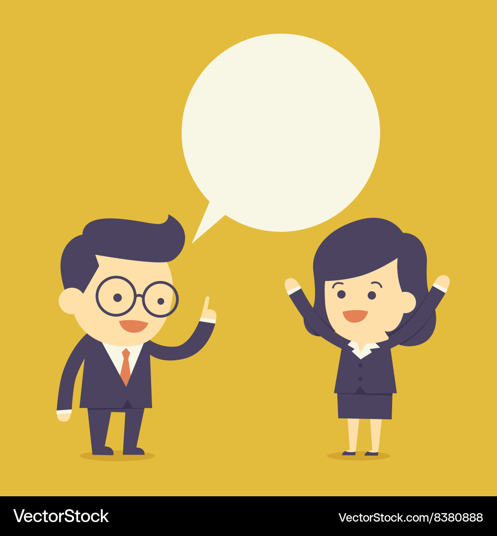 Business people talk with bubble speech Royalty Free Vector