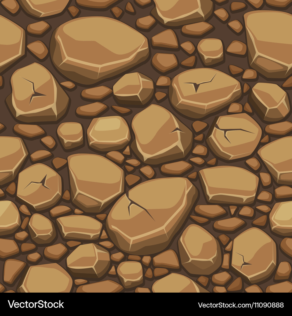Cartoon stone texture in brown colors seamless Vector Image