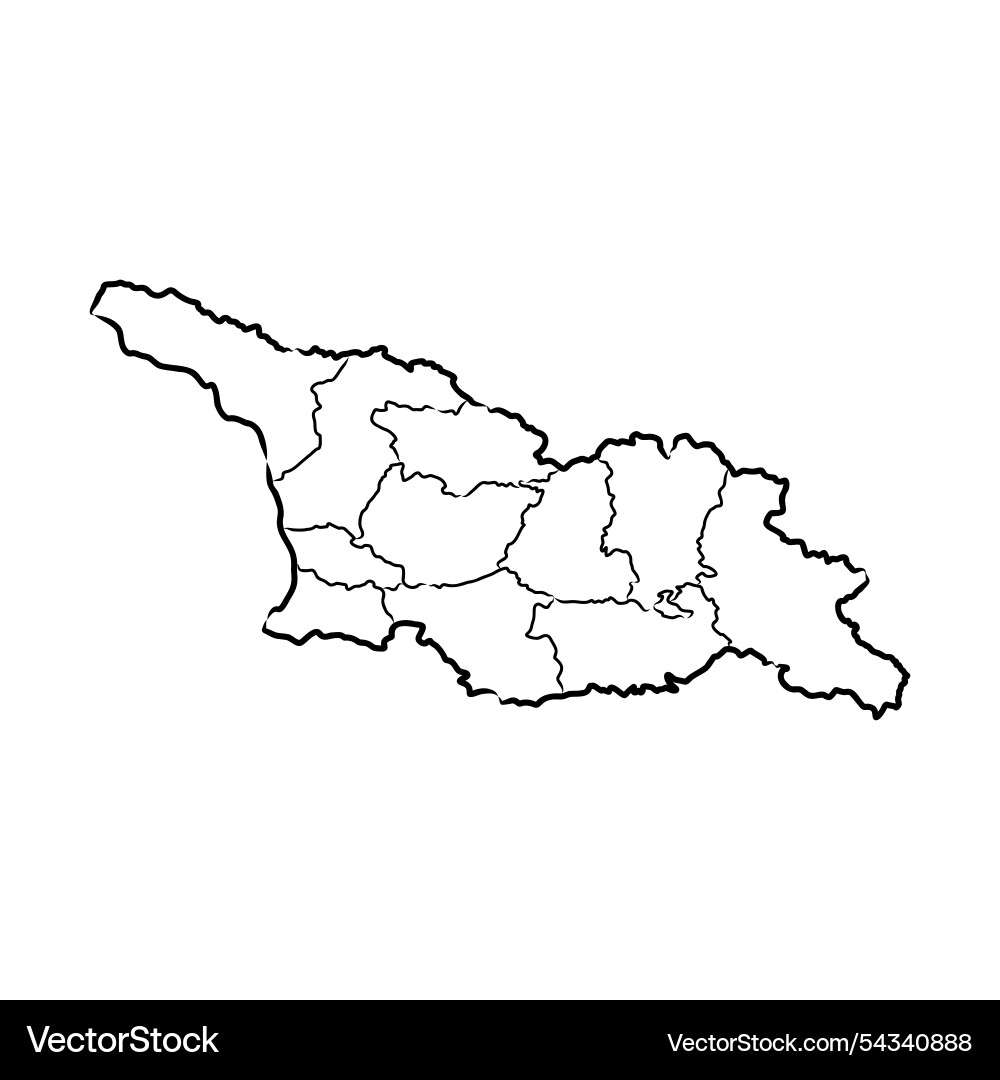 Doodle map of georgia sketch Royalty Free Vector Image