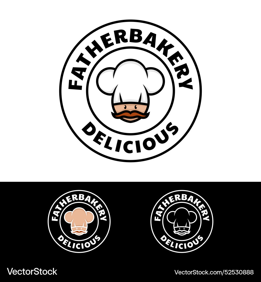 Father bakery mascot logo design Royalty Free Vector Image