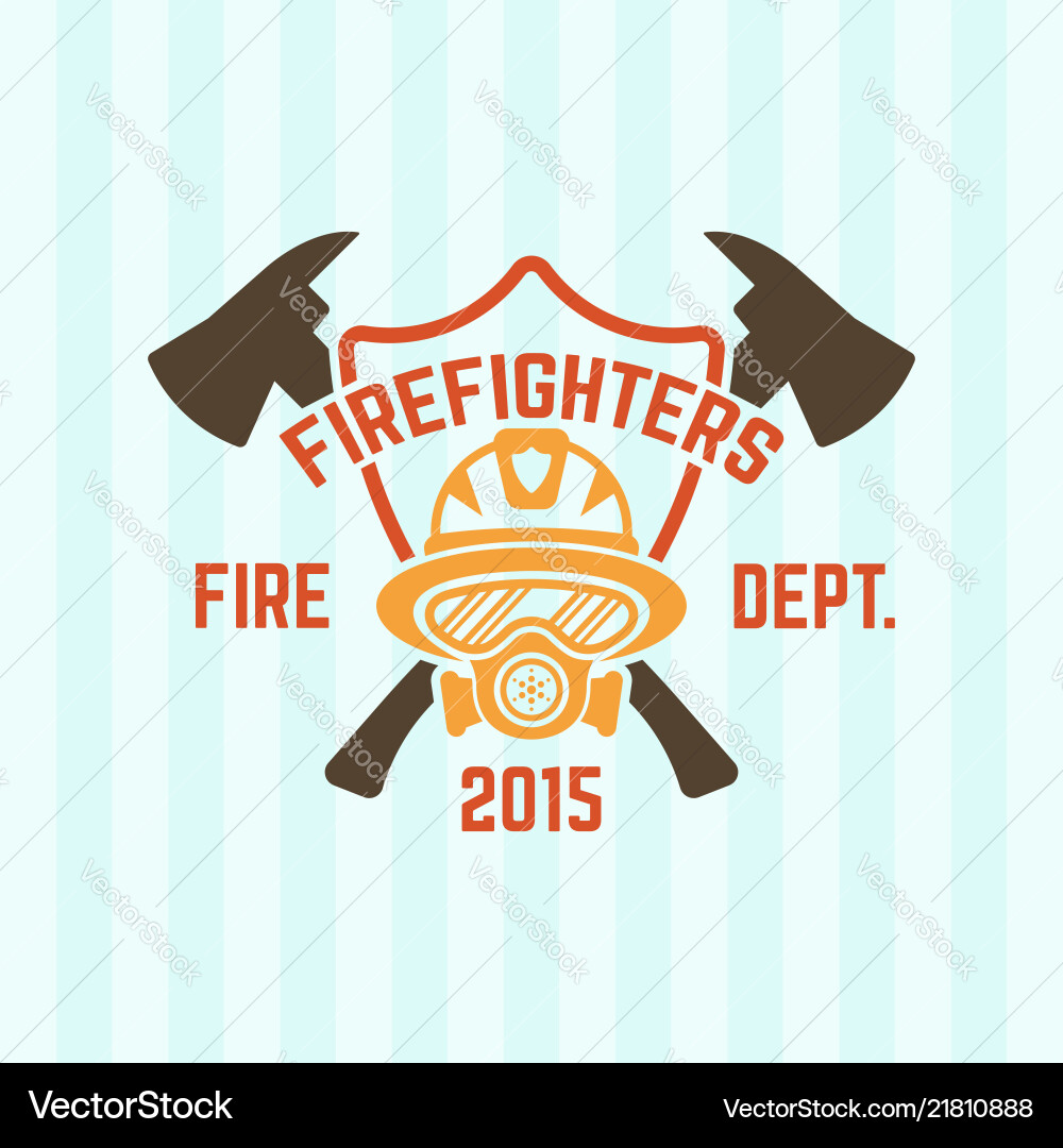 Fire department label emblem Royalty Free Vector Image