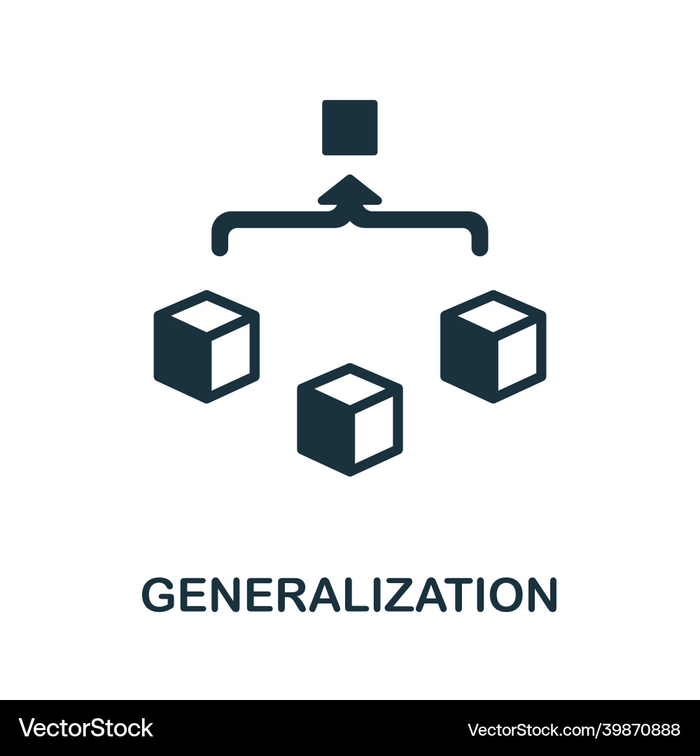 Generalization icon monochrome sign from Vector Image