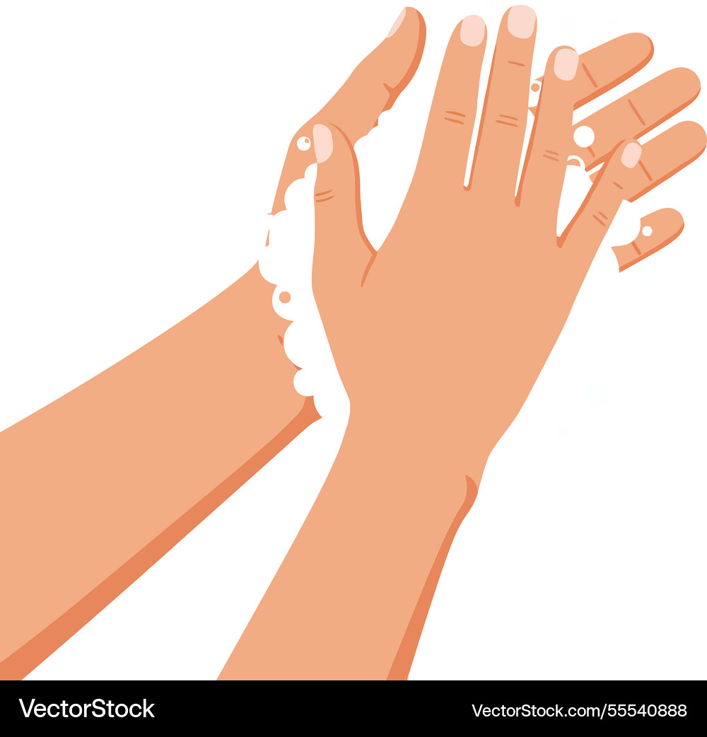 Hands applying soap in a clean and hygienic Vector Image