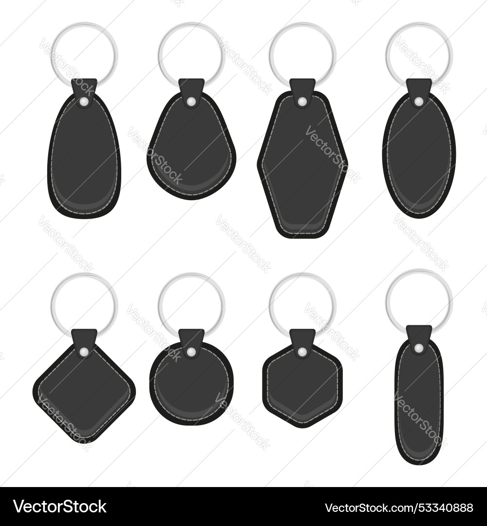 Leather holder trinket keychain for key Royalty Free Vector