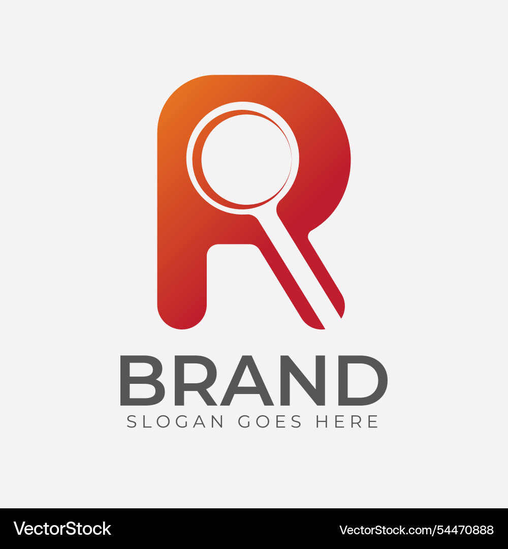 R creative logo design template Royalty Free Vector Image